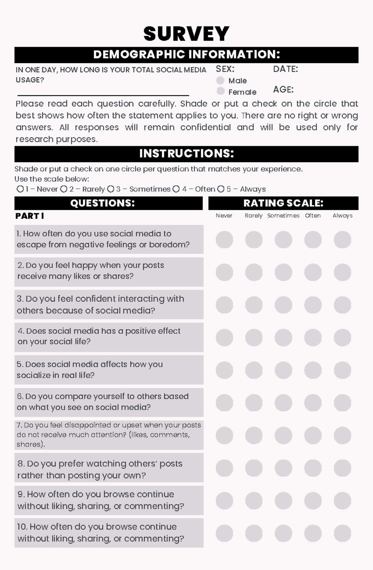 Social Media Usage Survey: Demographic Insights and Patterns - Studocu