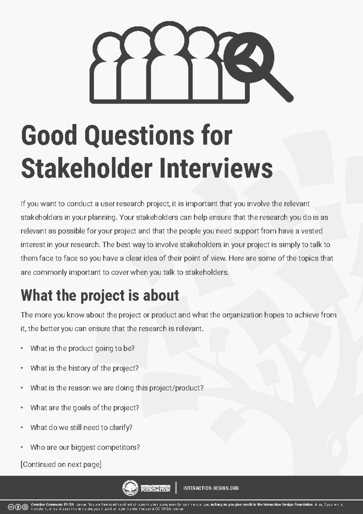 Effective Questions for Stakeholder Interviews in User Research - Studocu