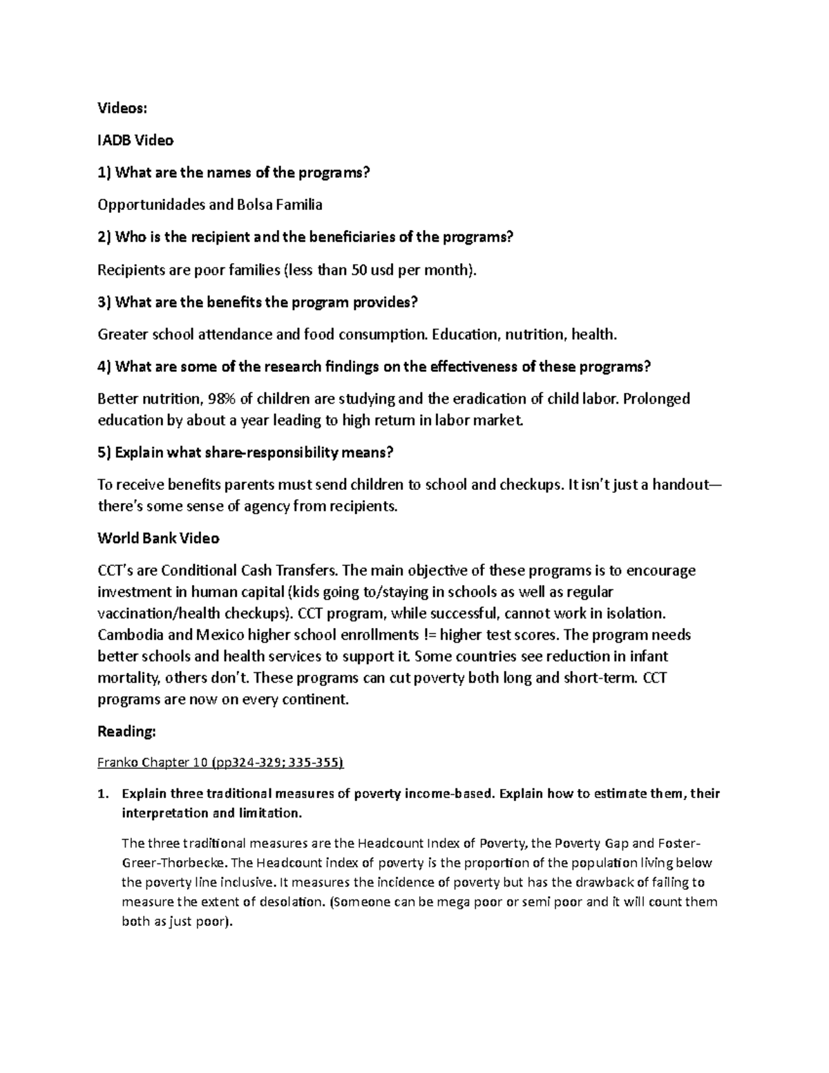Module 8 CCT Programs Notes: Impacts & Effectiveness in LAC - Studocu