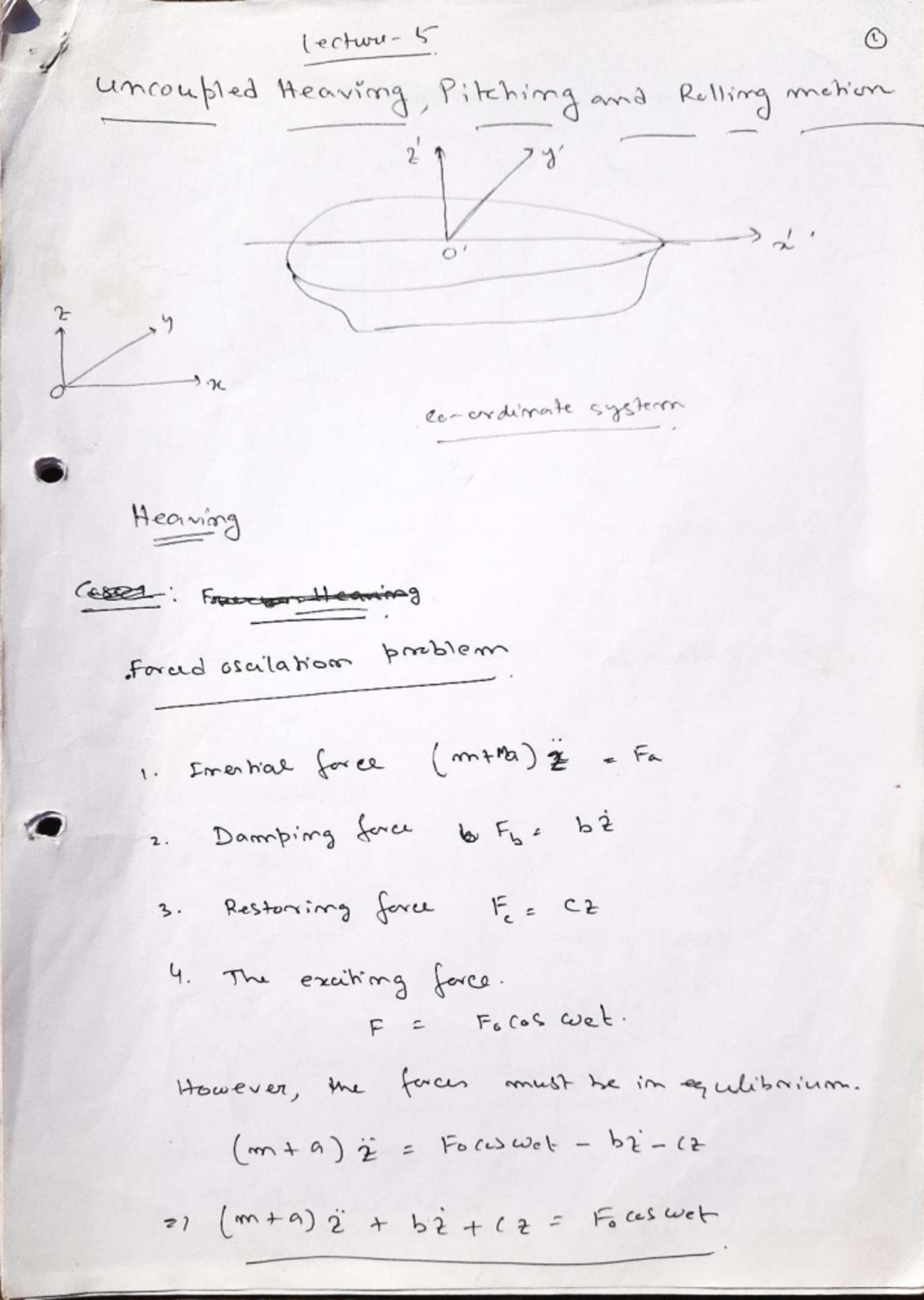 Lecture 5: Heaving, Pitching, and Rolling Dynamics in Marine Systems ...
