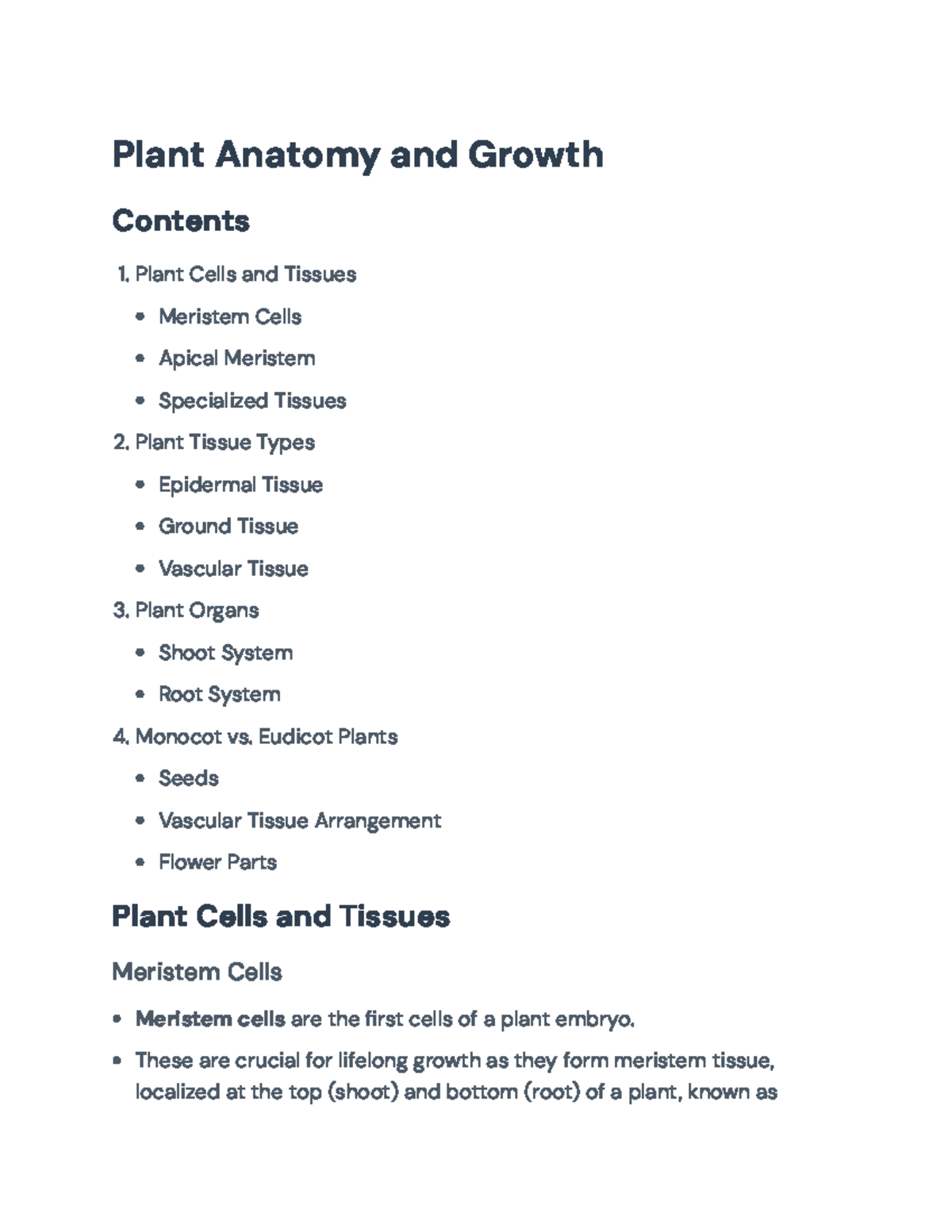 Plant Anatomy and Growth Overview: Tissues, Organs, and Types - Plant ...
