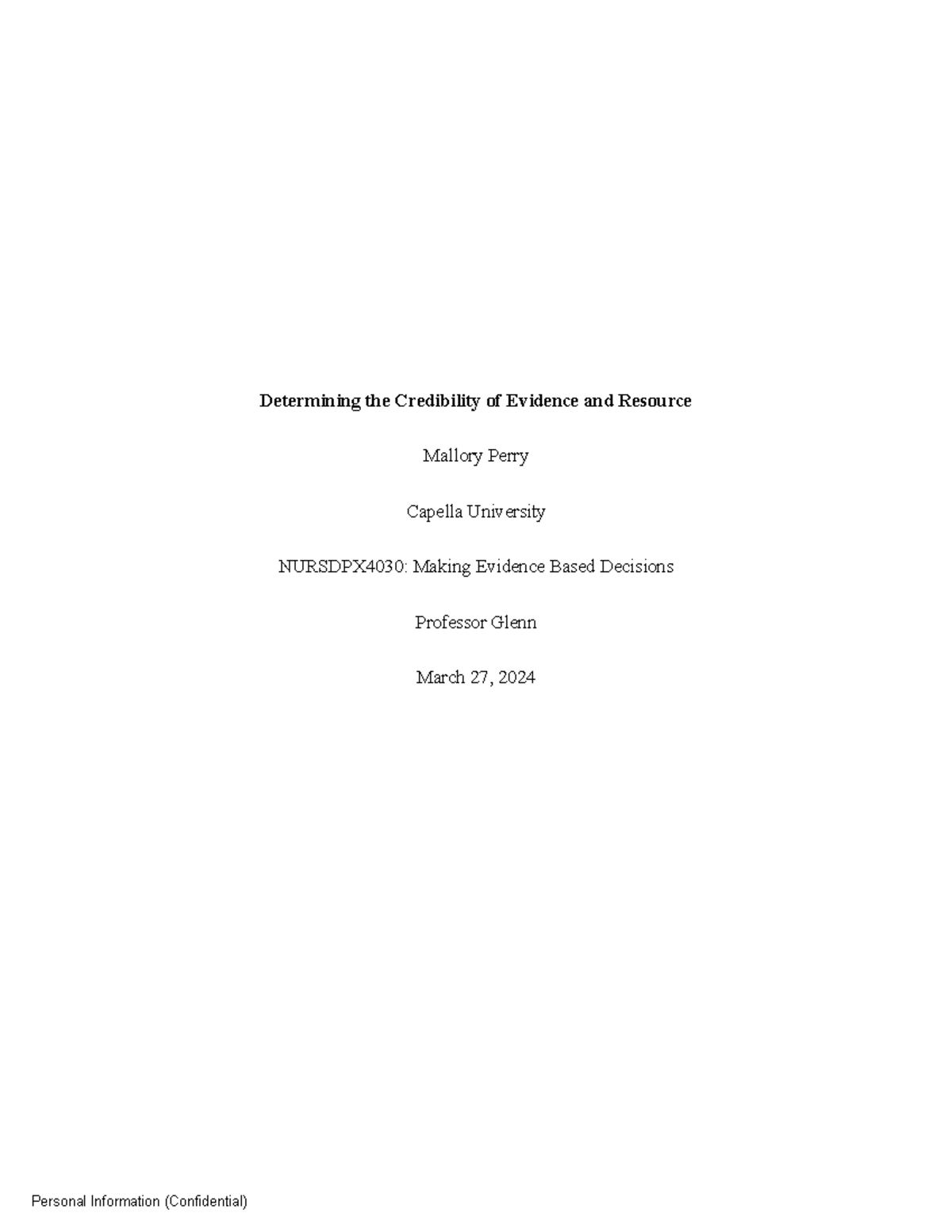 NURSDPX4030: Assessment 2 on Evidence Credibility in Acute Pancreatitis ...