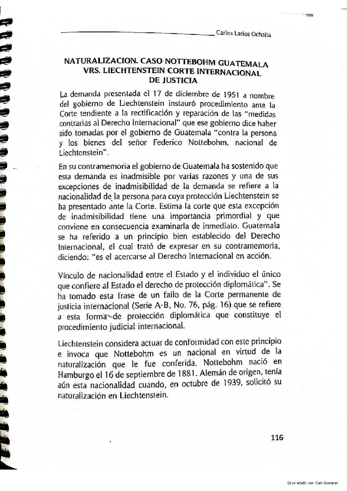 NATURALIZACIÓN Y PROTECCIÓN DIPLOMÁTICA: CASO NOTTEBOHM (CIJ) - Studocu