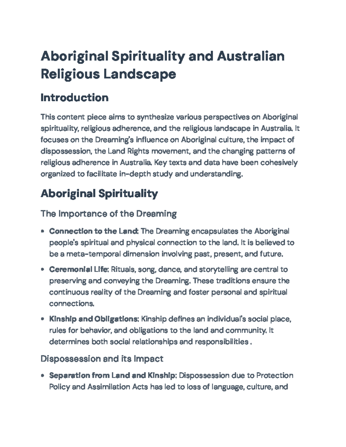 Aboriginal Spirituality and the Changing Religious Landscape in ...