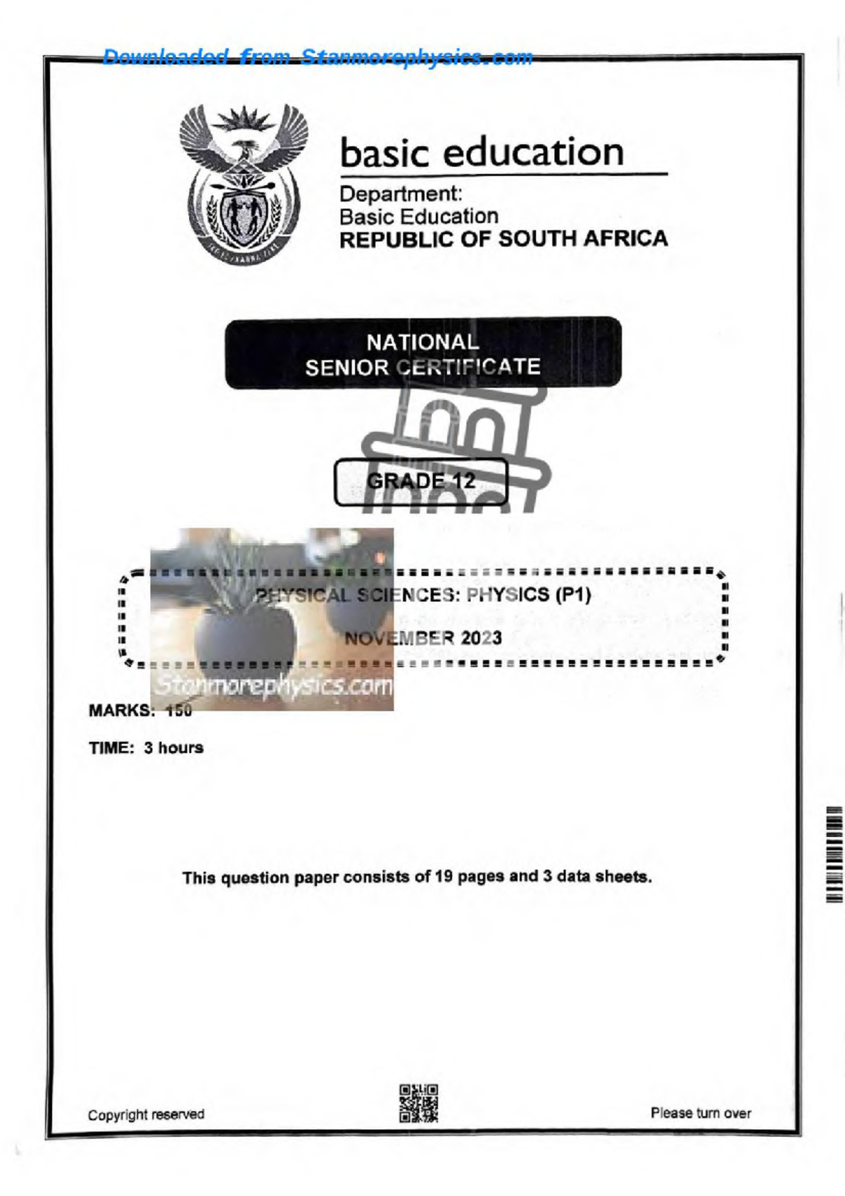 NSC Physical Science Grade 12 Nov 2023 Paper 1 & Memo Summary - Studocu