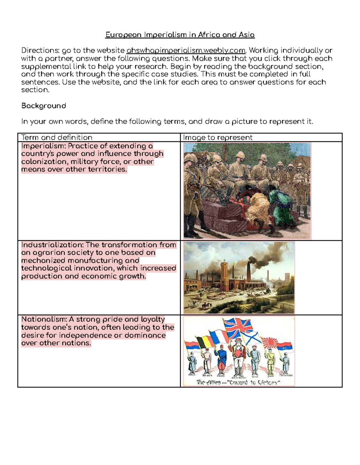 WH 2018: European Imperialism in Africa & Asia - Study Guide - Studocu