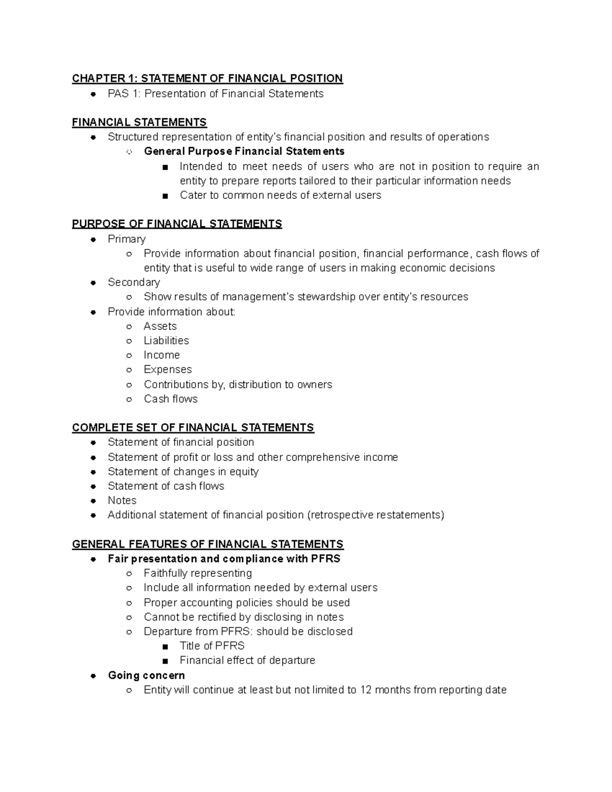 Finacc 5 - Comprehensive Review of Financial Statements Concepts - Studocu