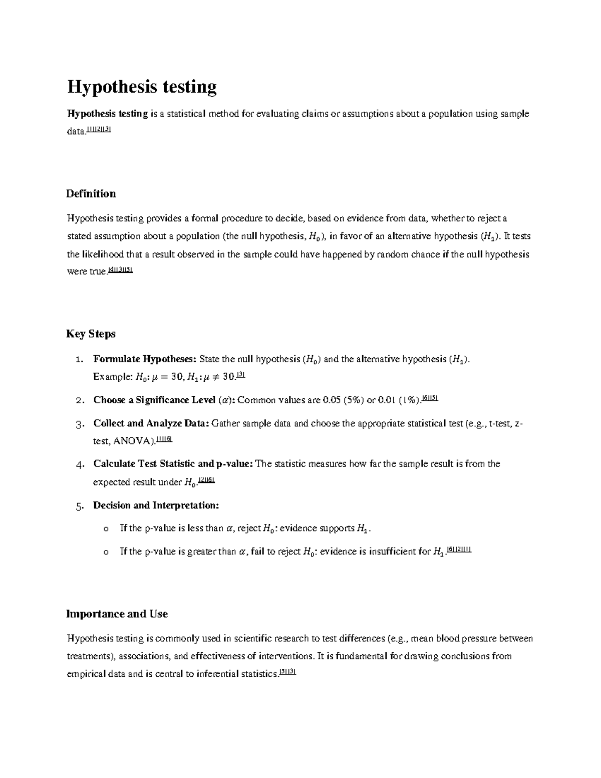 Hypothesis Testing: A Comprehensive Guide for Unit II - Part I - Studocu
