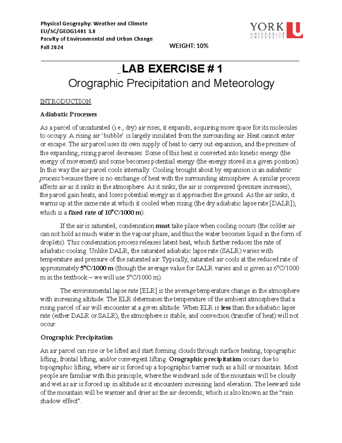 Geog 1401 Lab 1: Orographic Precipitation & Meteorology Overview - Fall ...