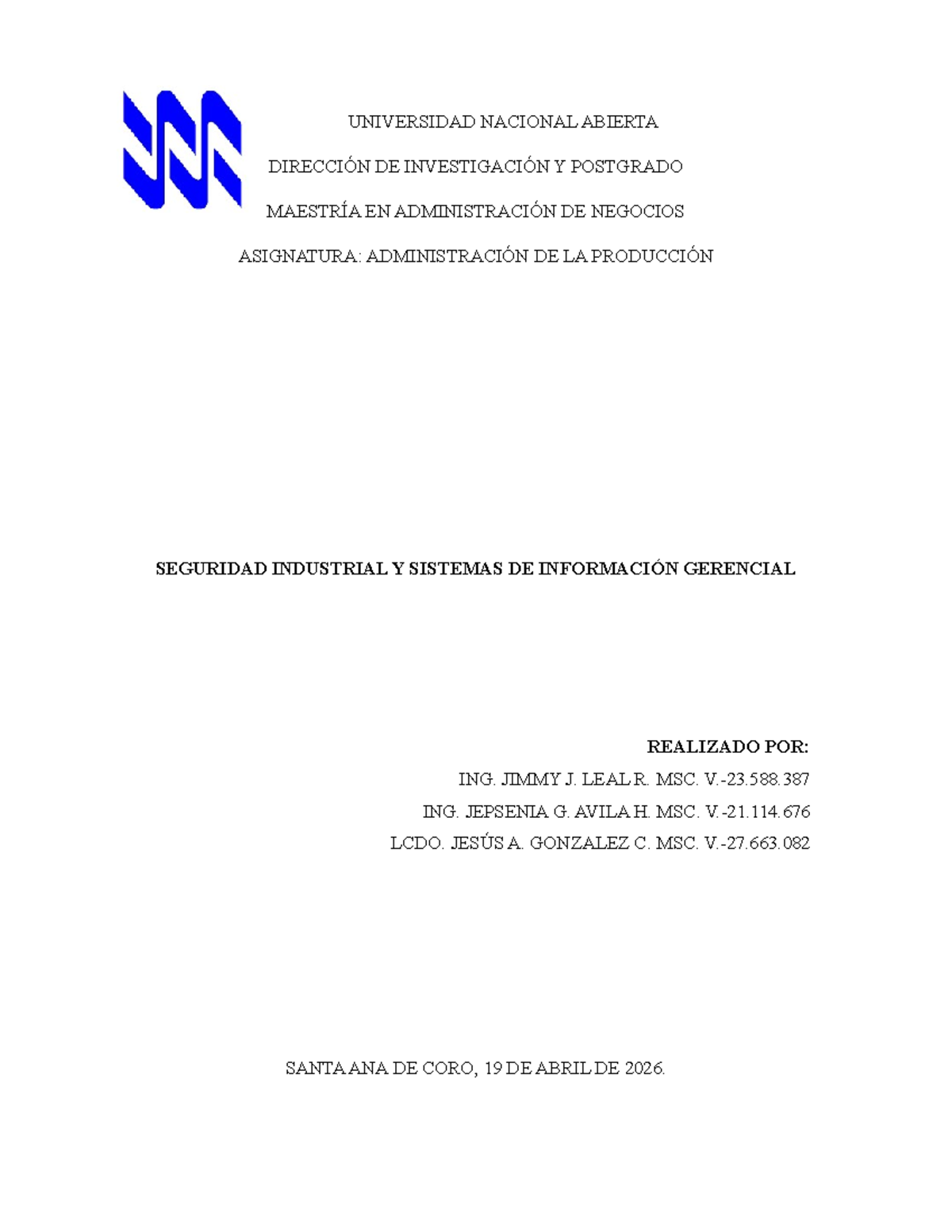 Seguridad Industrial y Sistemas de Información Gerencial - Actividad 3 ...