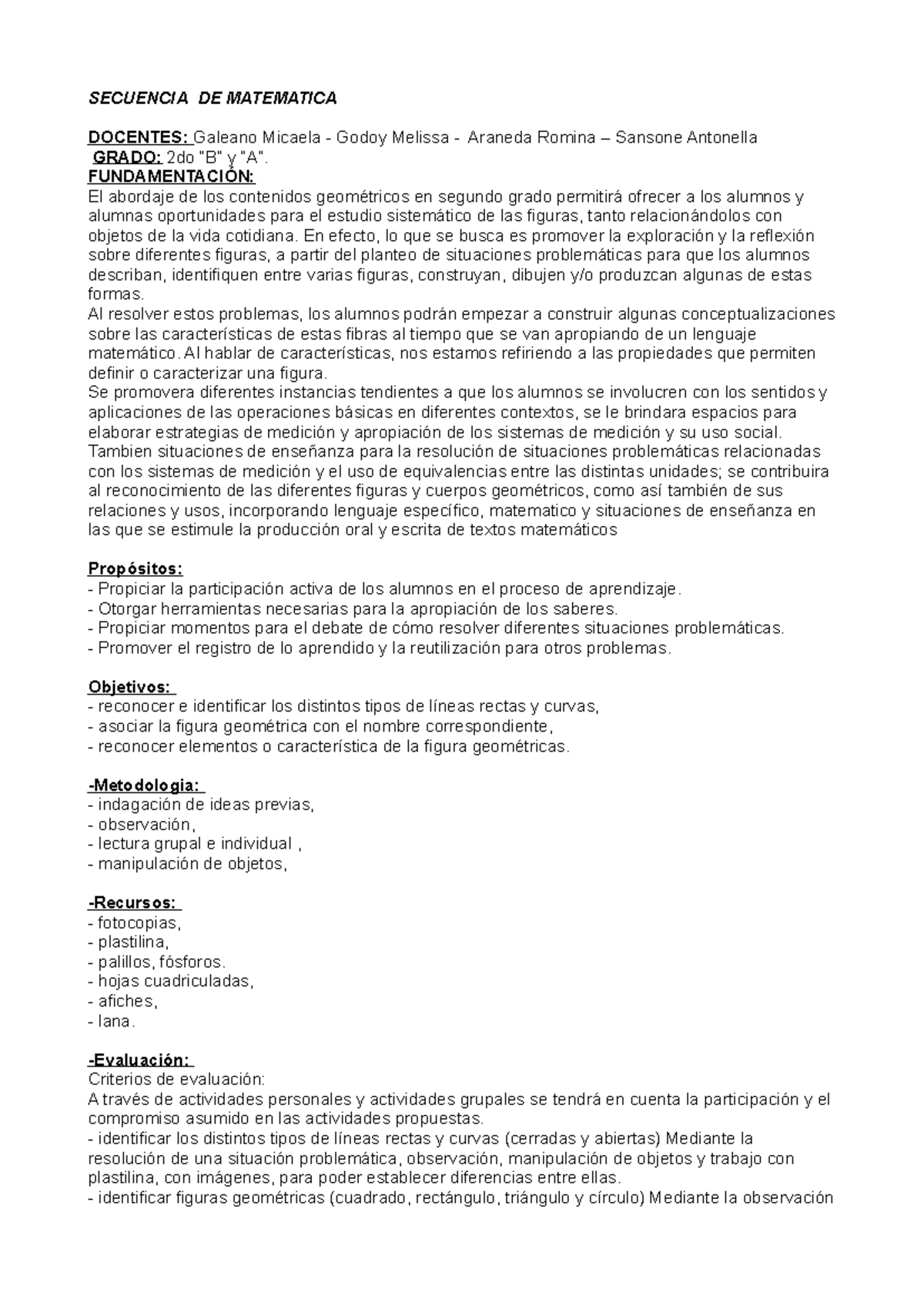 Secuencia Didáctica de Geometría para 2do Grado: Contenidos y ...
