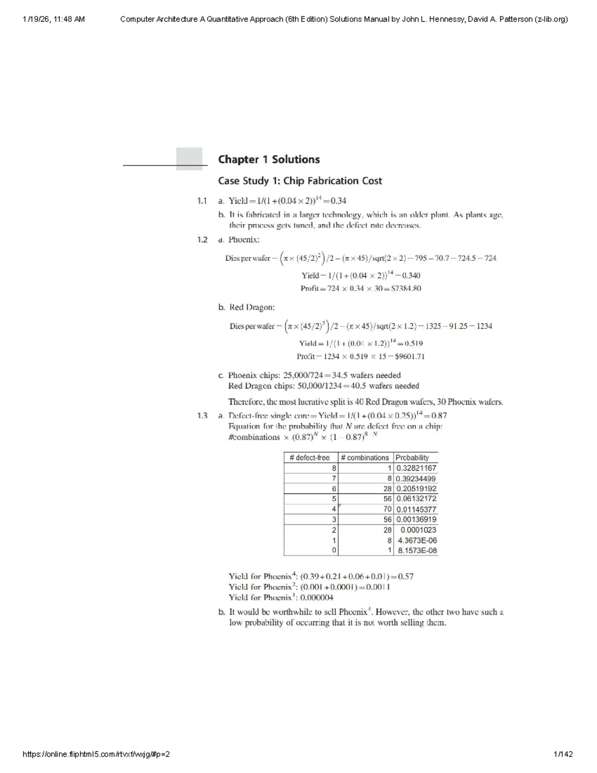 Computer Architecture (6th Ed) Solutions Manual by Hennessy & Patterson - Studocu
