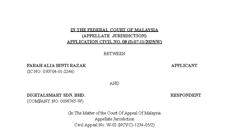 Bundle of Authorities - Farah Alia Binti Razak vs. DigitalSmart Sdn ...