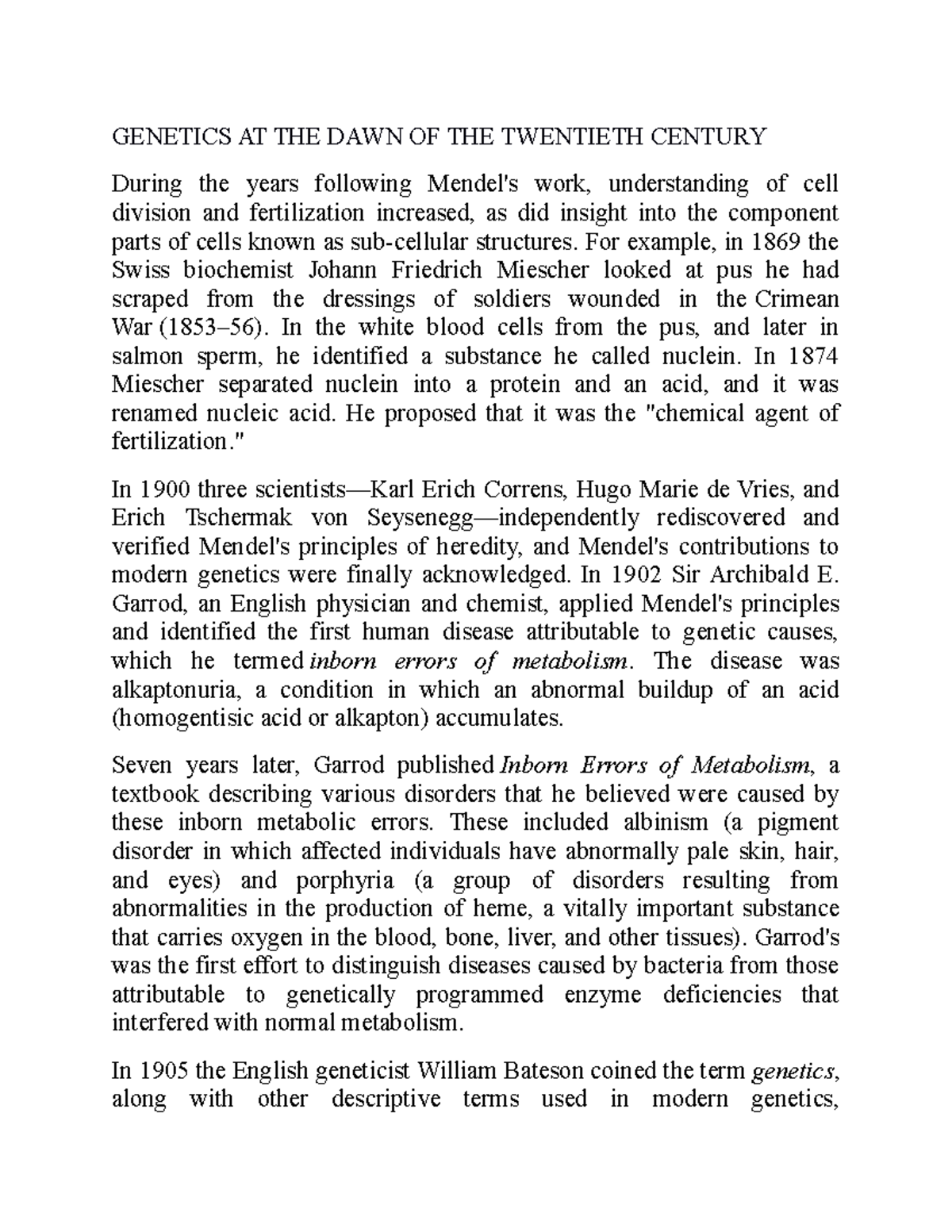 Genetics (BIO101): Chromosomal Theory of Inheritance Overview - Studocu