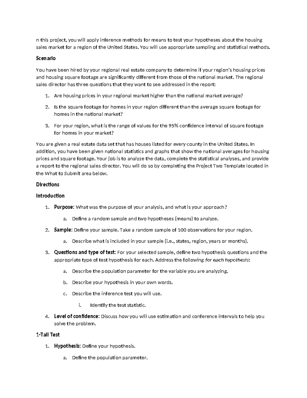 Statistical Analysis of Housing Market: Project 2 Analysis - Studocu