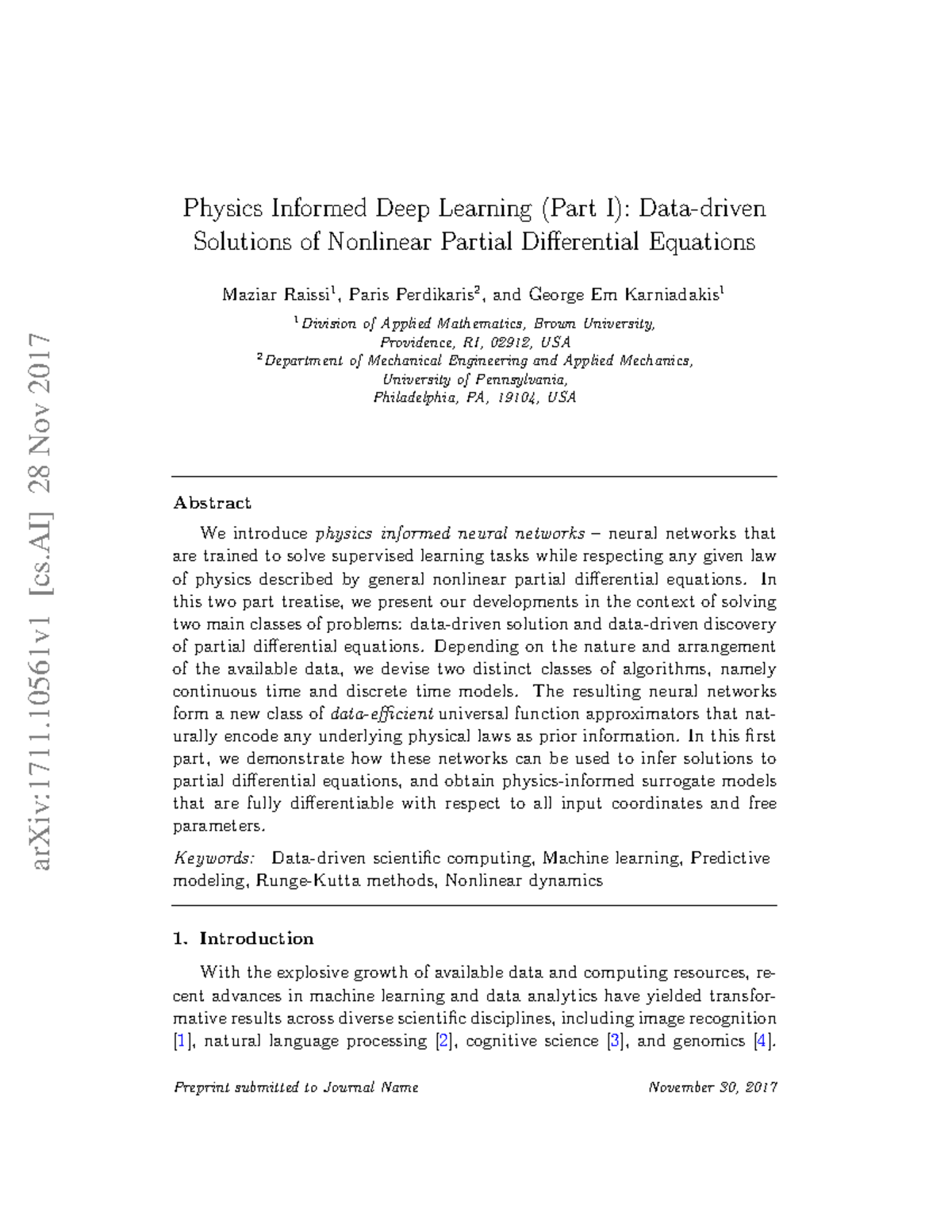 Physics-Informed Deep Learning (Part I): Solving Nonlinear PDEs - Studocu