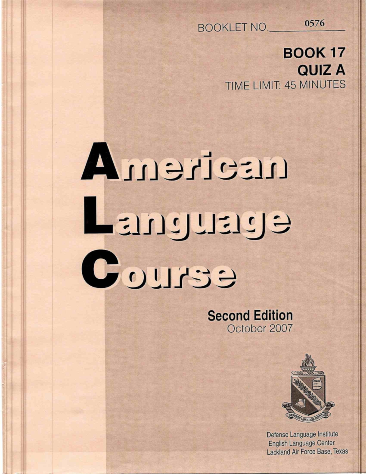 Book 17 Quiz A - American Language Course (ALC) - Studocu