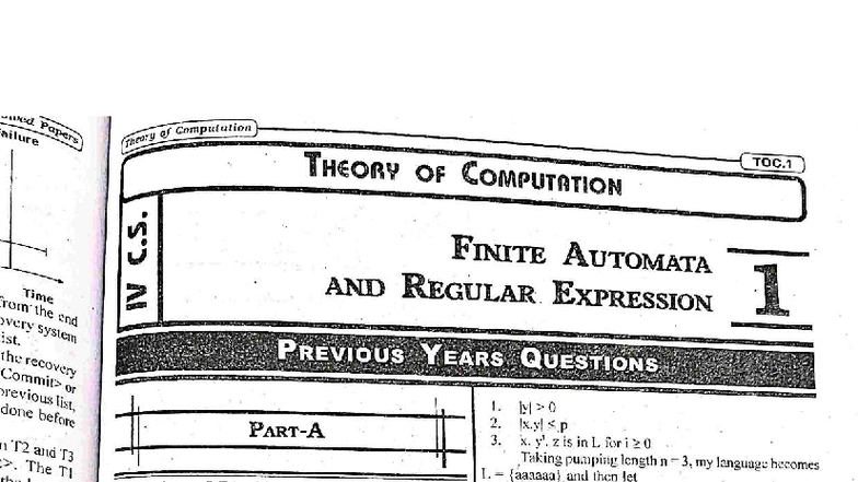 B.Tech. (IV Sem.) C.S. Theory of Computation Solved Papers - Studocu