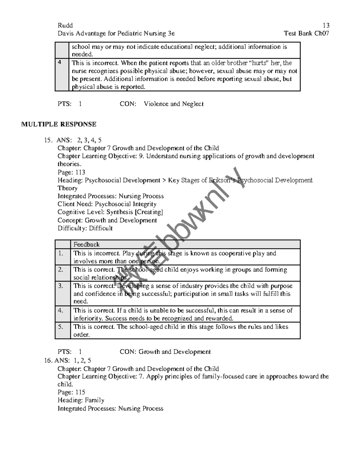 Test bank pediatric nursing critical components of nursing care 3rd ...