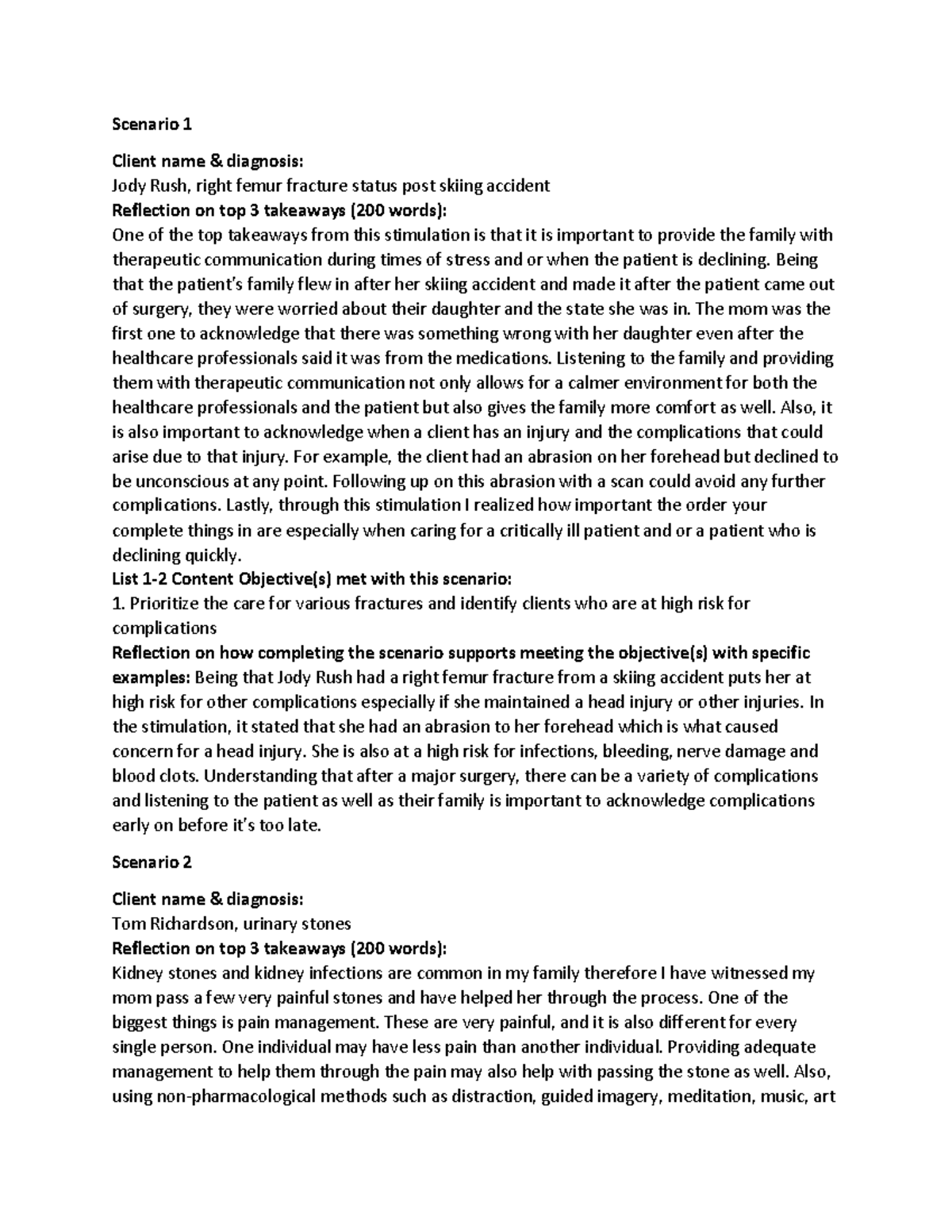 NUR 102 Extra Credit Swift River Assignment Reflections and Takeaways - Studocu