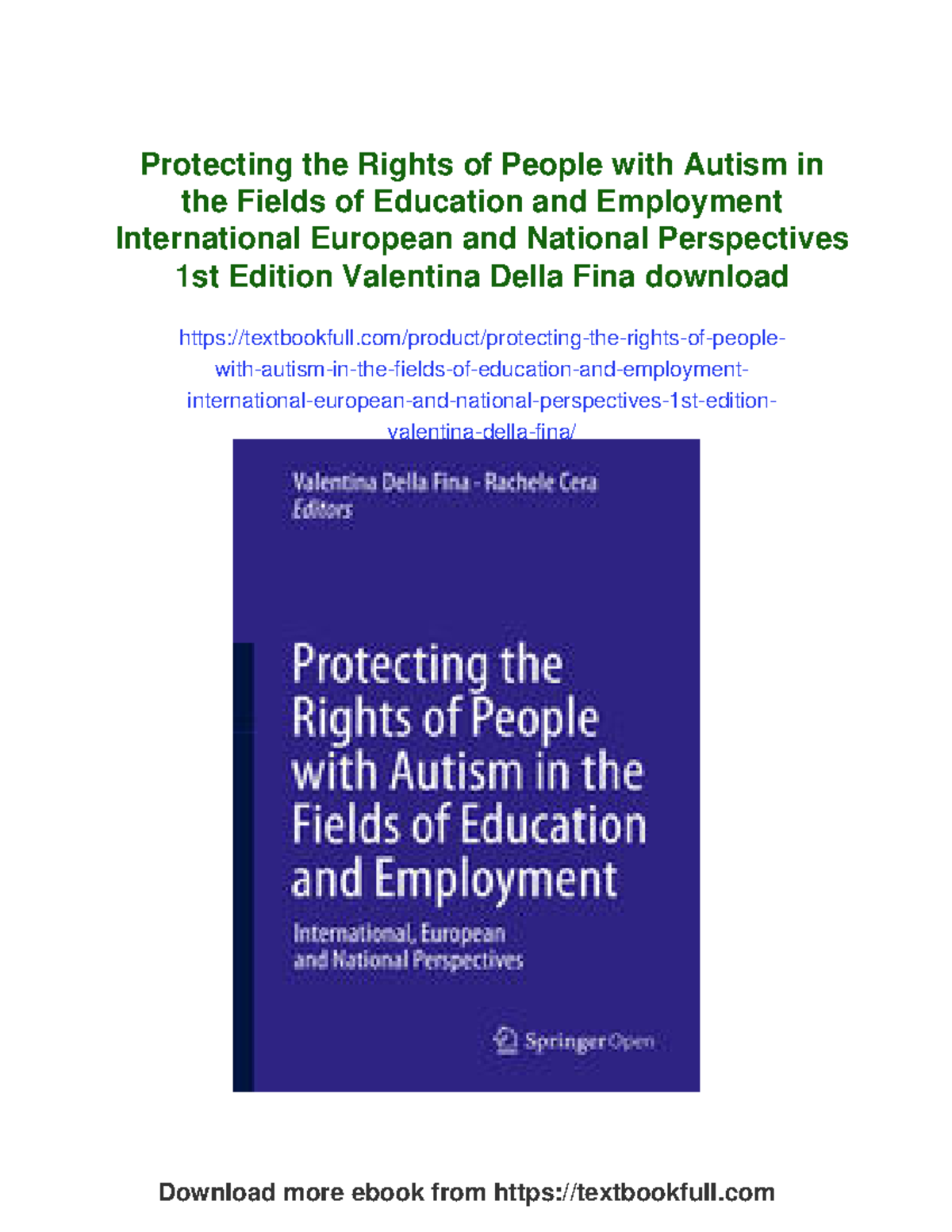 Protecting Autism Rights in Education & Employment: Int'l & EU ...