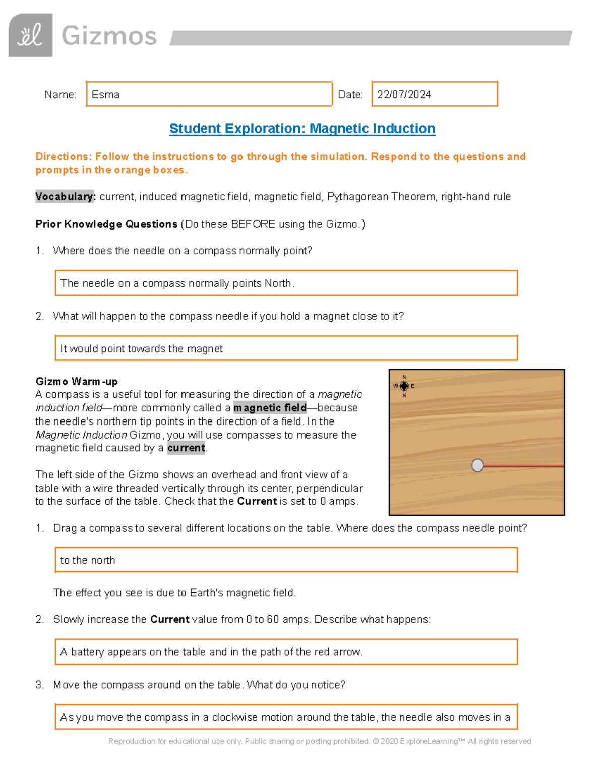 Gizmo Physics: Magnetic Induction Exploration Answers Key - Studocu
