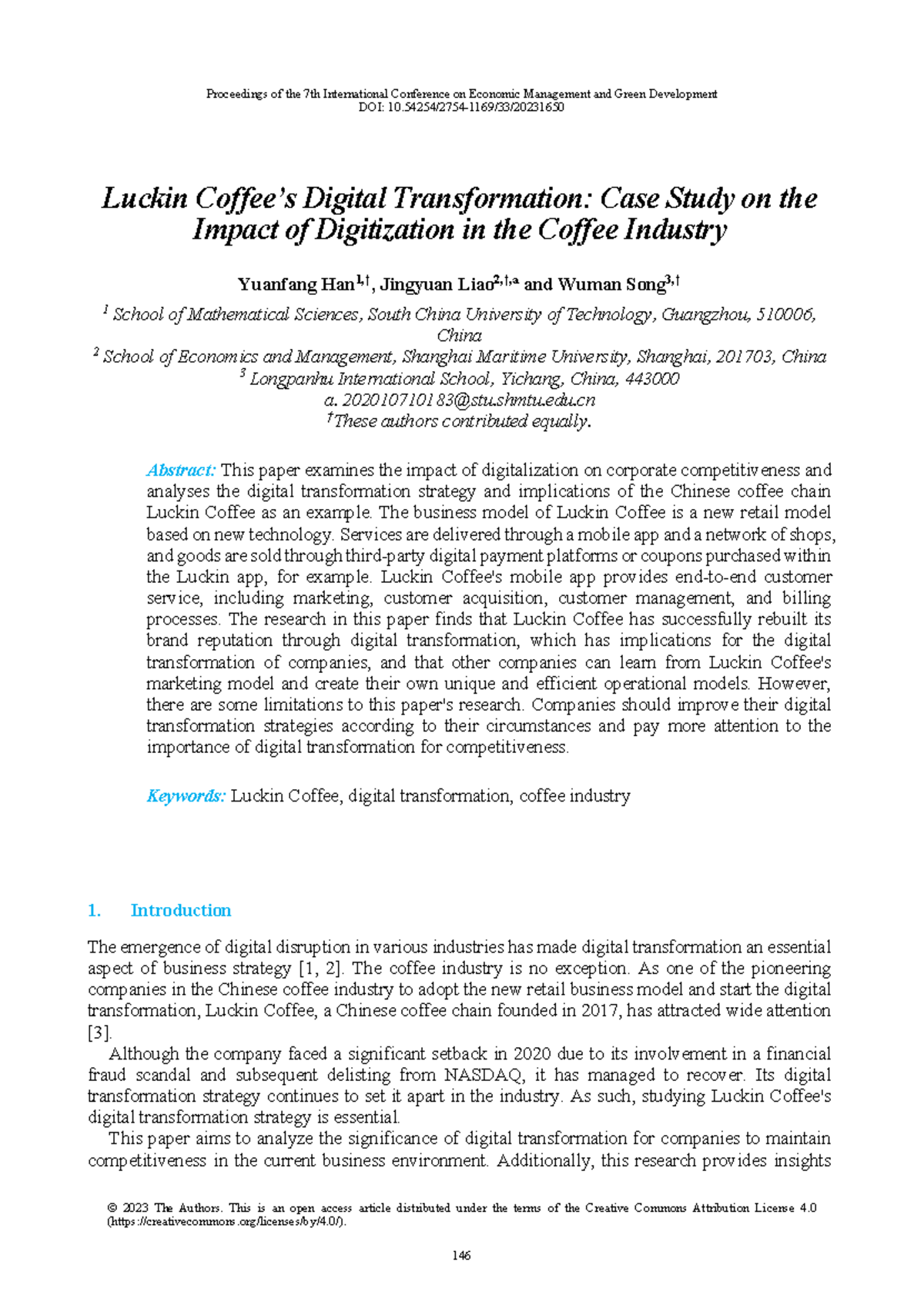 Luckin Coffee: A Case Study on Digital Transformation Strategies - Studocu