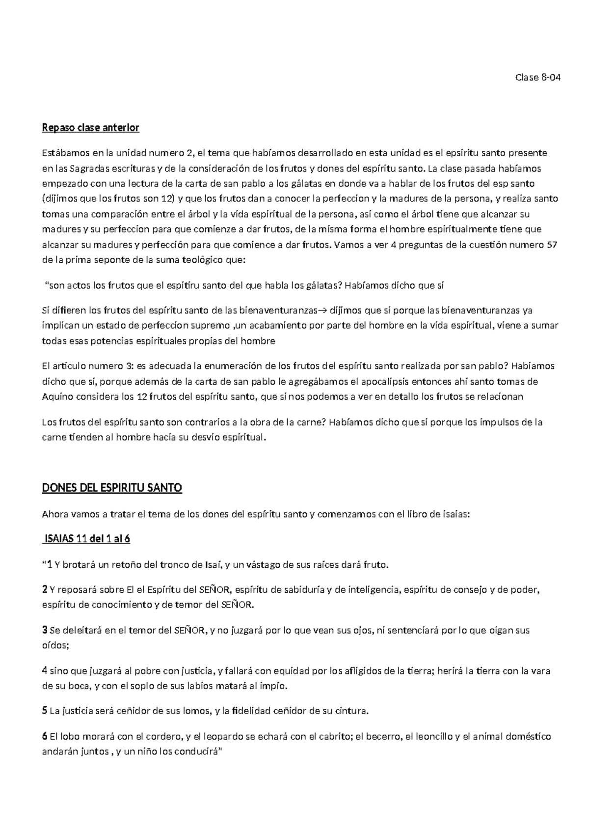 Clase 8 - Clase 8- Repaso clase anterior Estábamos en la unidad numero 2, el tema que habíamos ...
