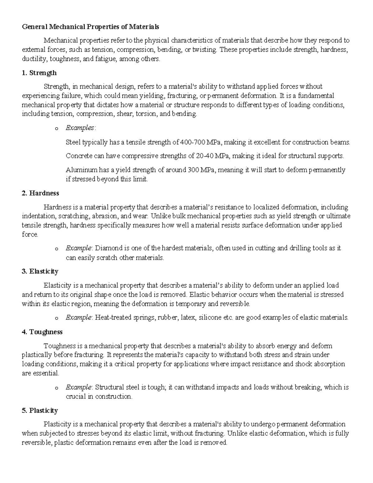 ME 101: Properties and Classifications of Materials Overview - Studocu