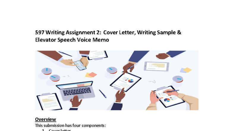 597 Writing Assignment 2: Cover Letter & Writing Sample Guide - Studocu