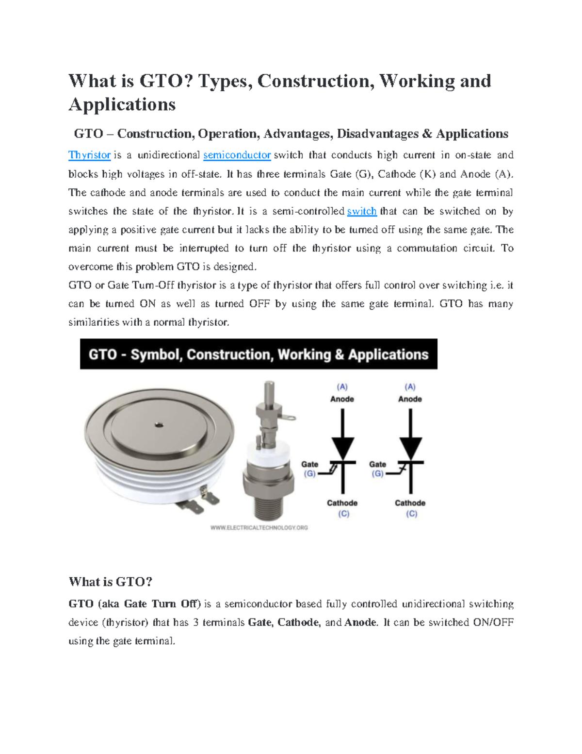 3. GTO - Construction, Operation, and Applications in Power Electronics ...