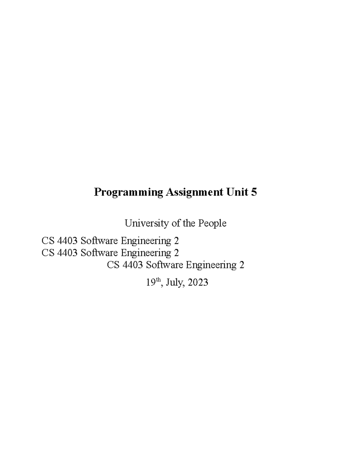 CS 4403 Programming Assignment Unit 1: Course Registration System Case Study - Studocu