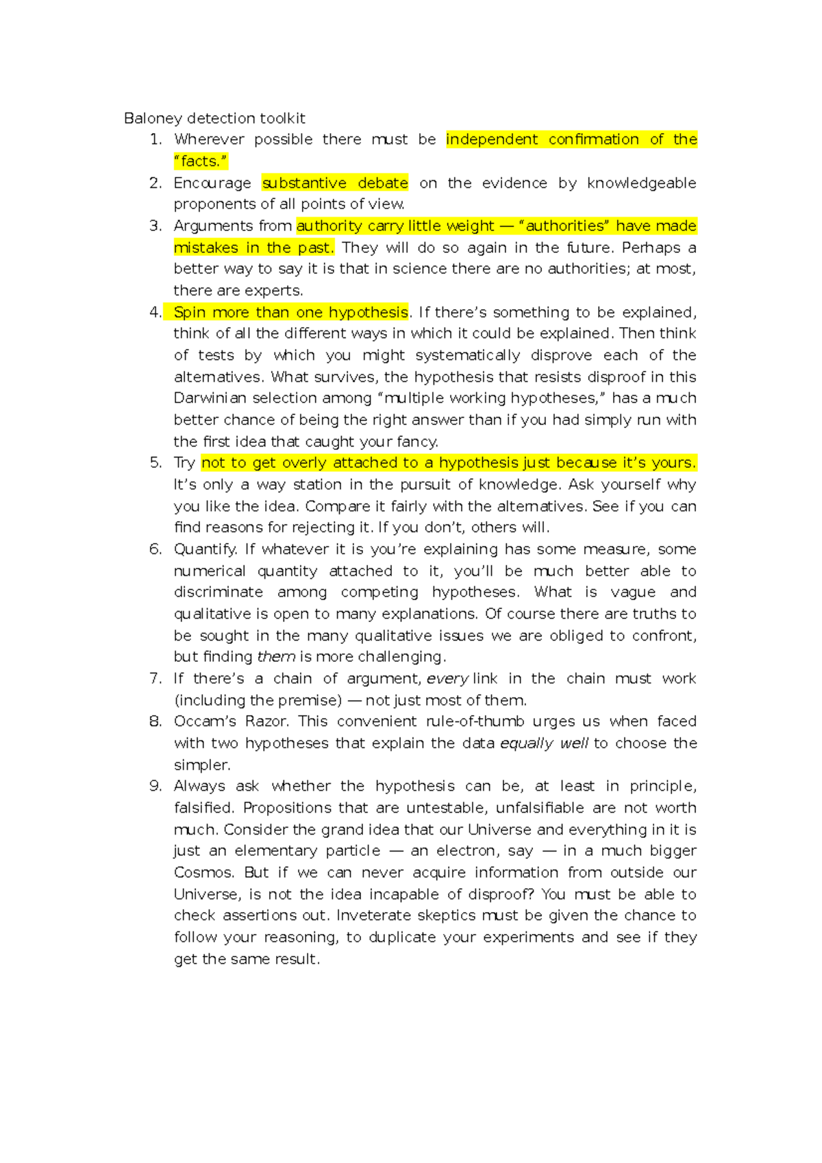 Helpsheet for HSI - notes on BDTK - Baloney detection toolkit 1 ...