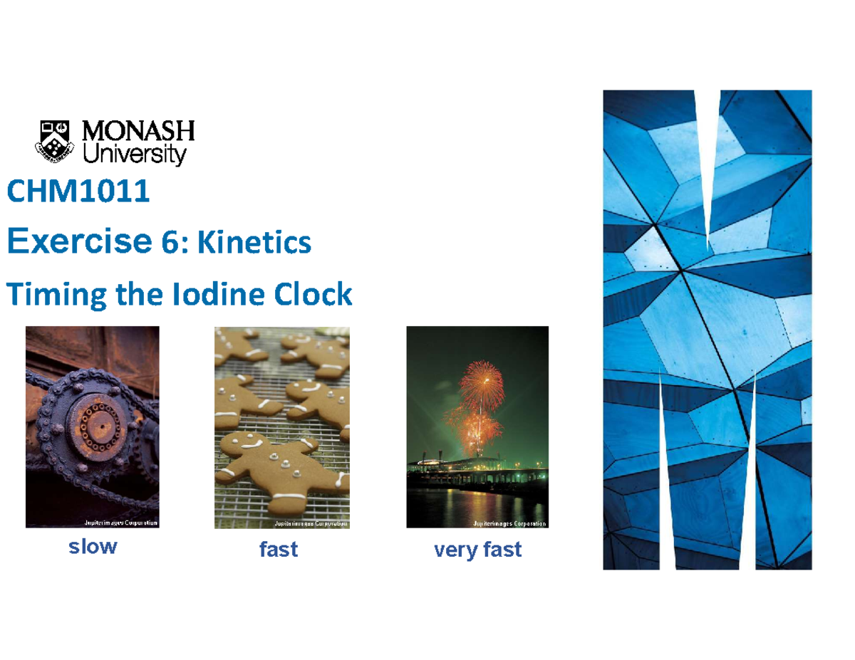 CHM1011 Exercise 6: Kinetics of the Iodine Clock Reaction - Studocu