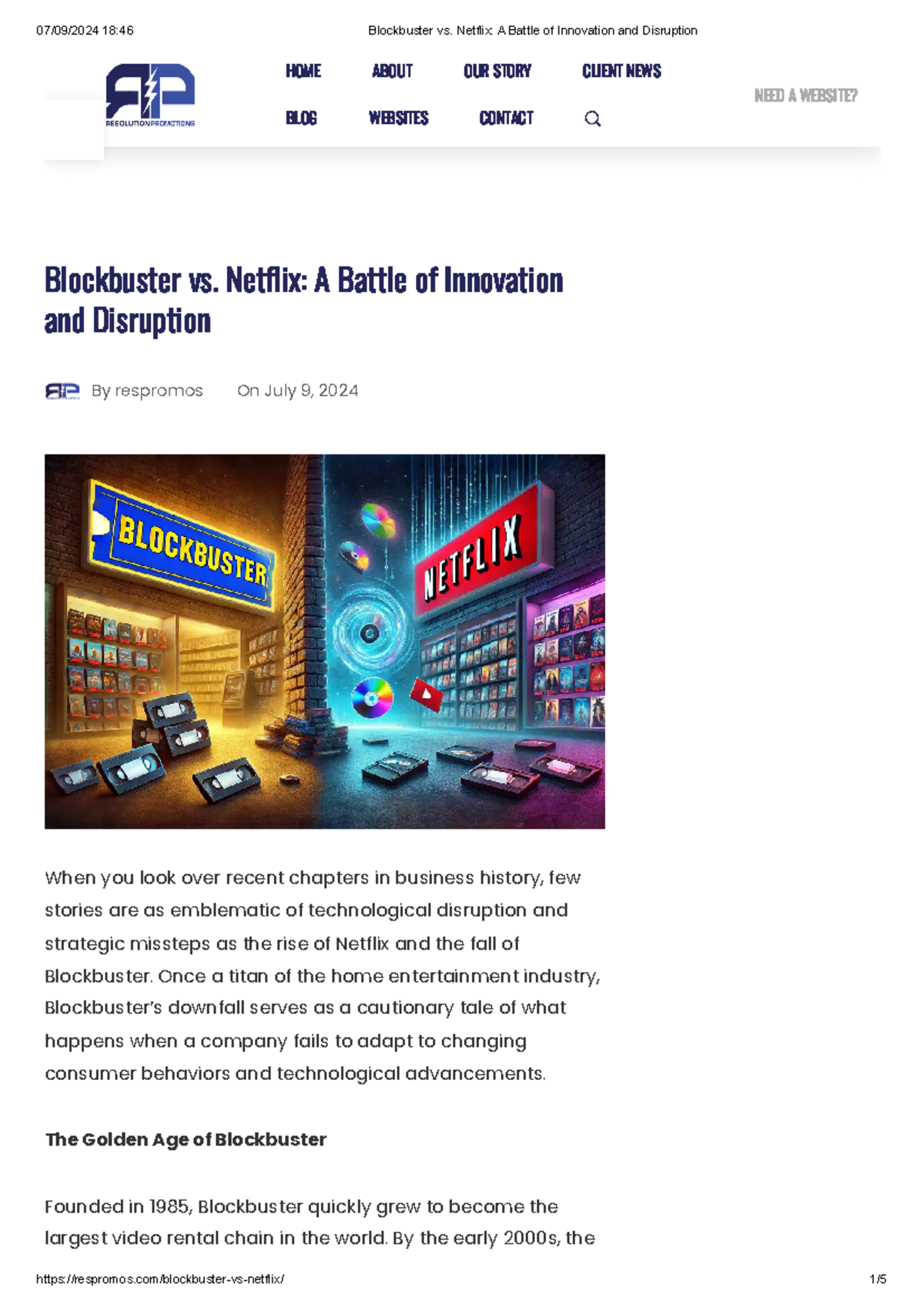 Blockbuster vs. Netflix A Battle of Innovation and Disruption ...