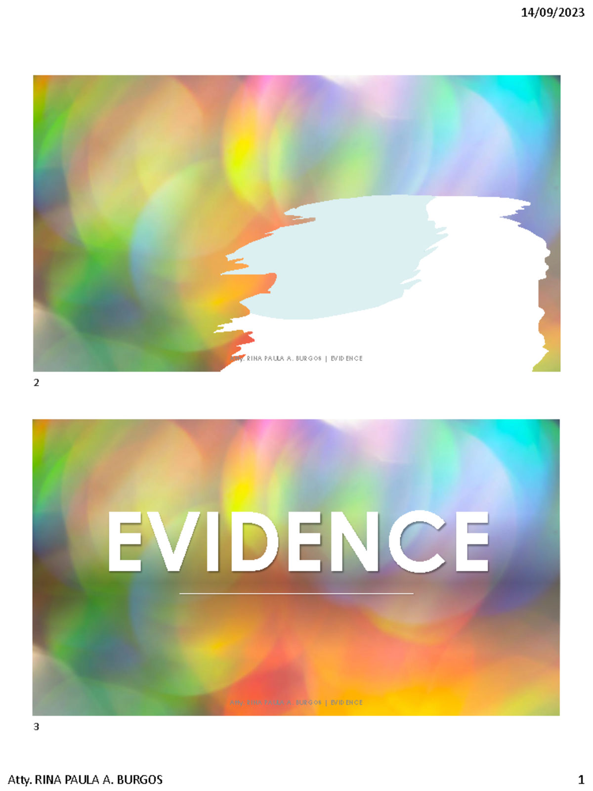 EVIDENCE Exam Notes - Atty. Rina Paula A. Burgos (Handout 1) - Studocu