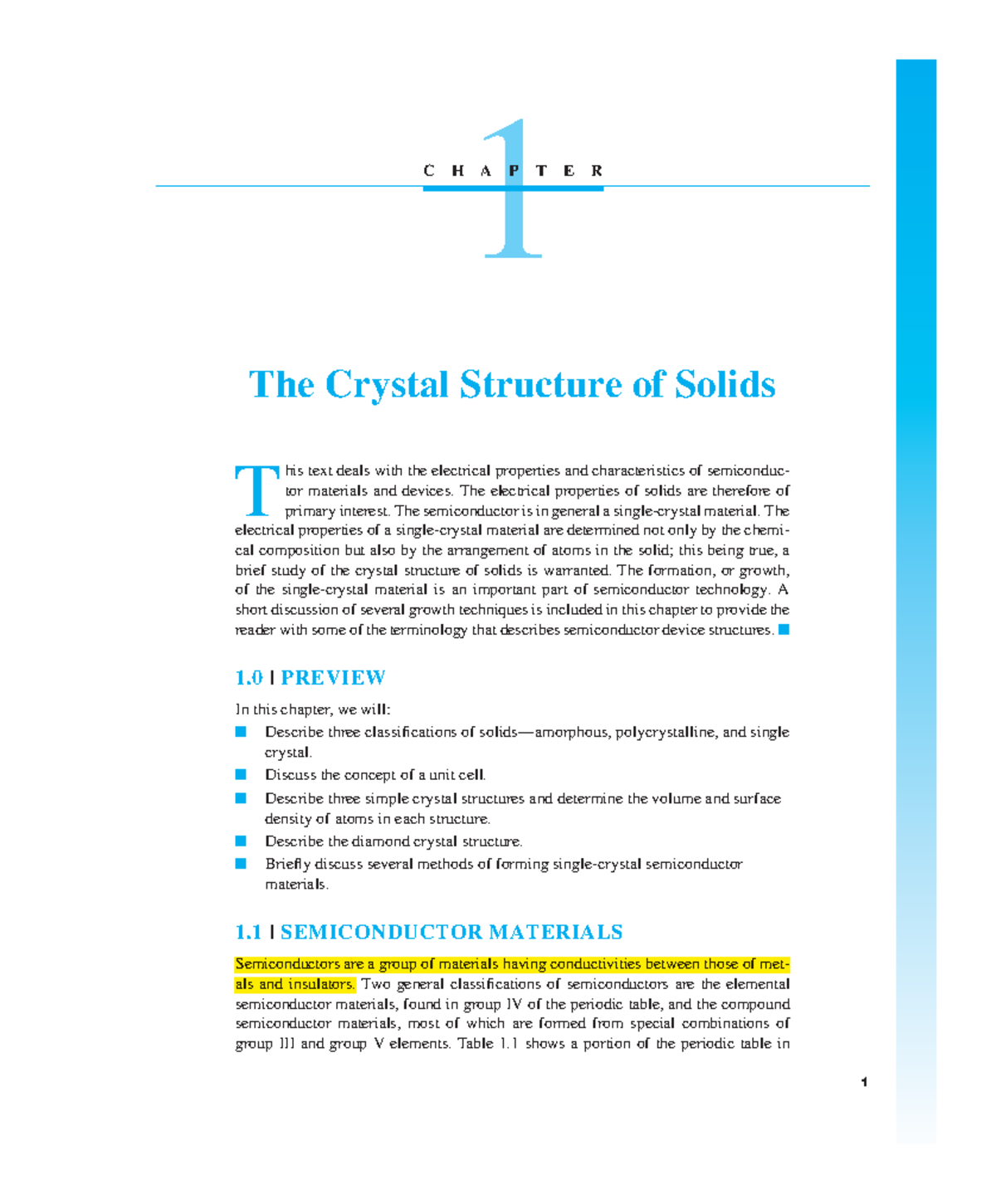 Chapter 1 - The Crystal Structure of Solids: Semiconductors Overview ...