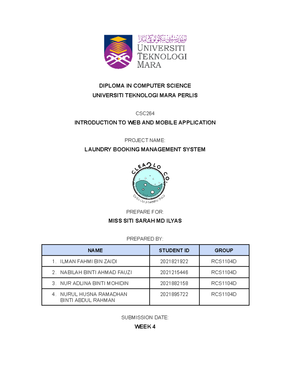 CSC264 Proposal Project - DIPLOMA IN COMPUTER SCIENCE UNIVERSITI ...