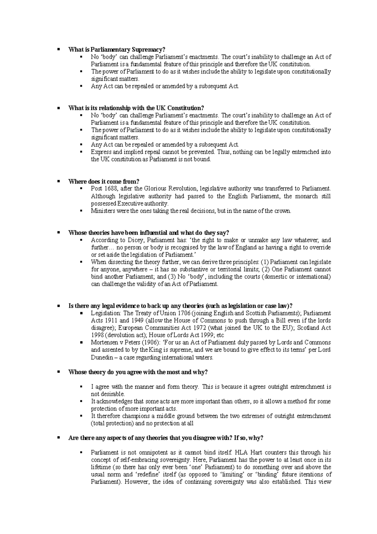 Parliamentary Supremacy: Understanding Its Role in the UK Constitution ...