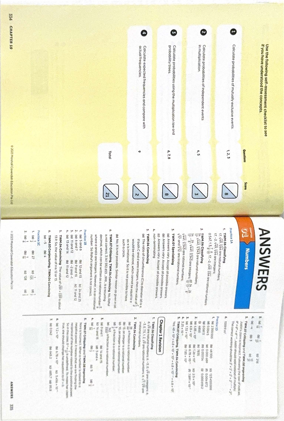 Answer Key for TWM Practice Book: Concepts and Solutions - Studocu