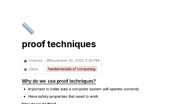 CSC1031 Proof Techniques: Understanding Theorems and Their Applications - Studocu