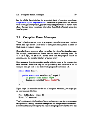 ITSE-2417 - TCCD - Java Programming - Studocu