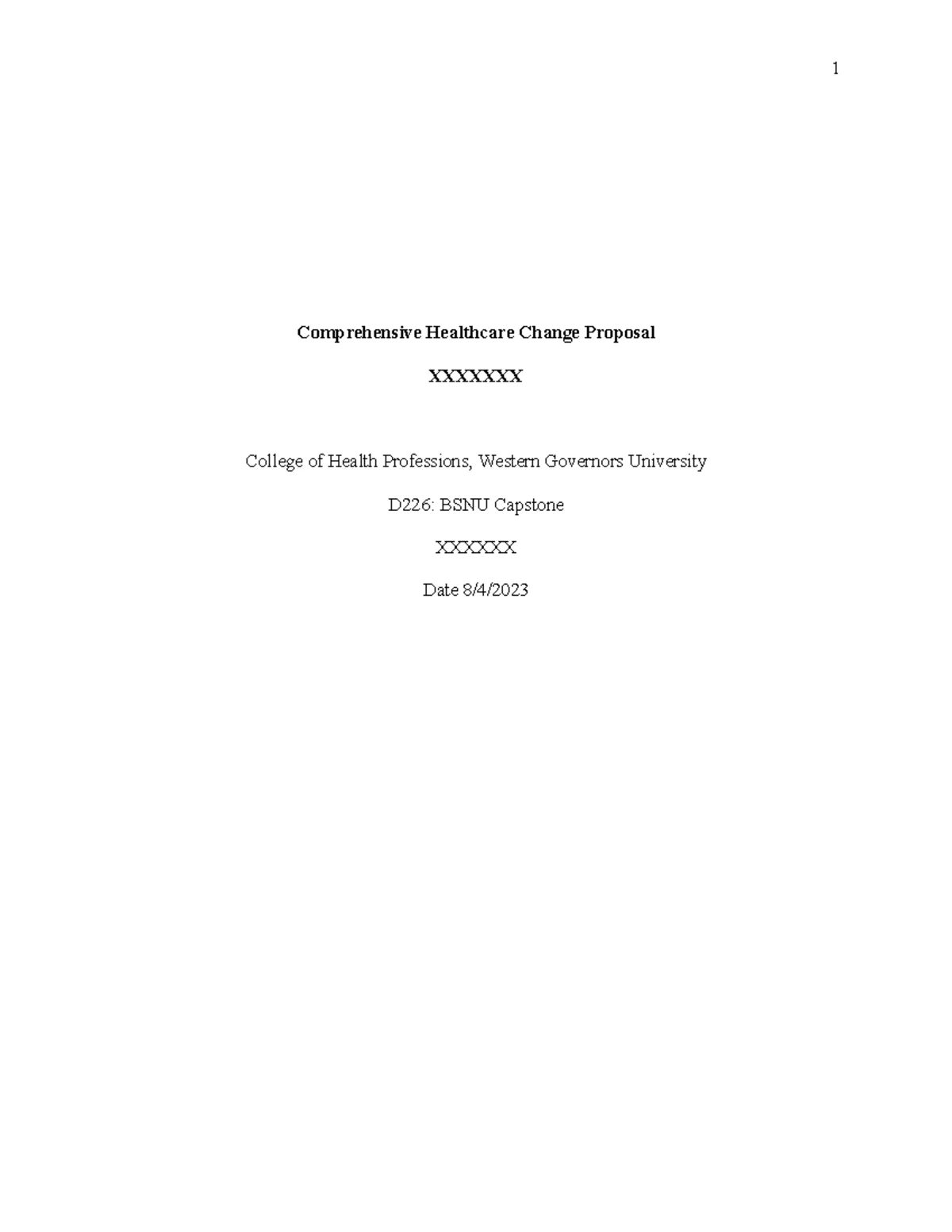 D226 Final Exam Change Proposal for Non-Pharmacological Pain Management ...