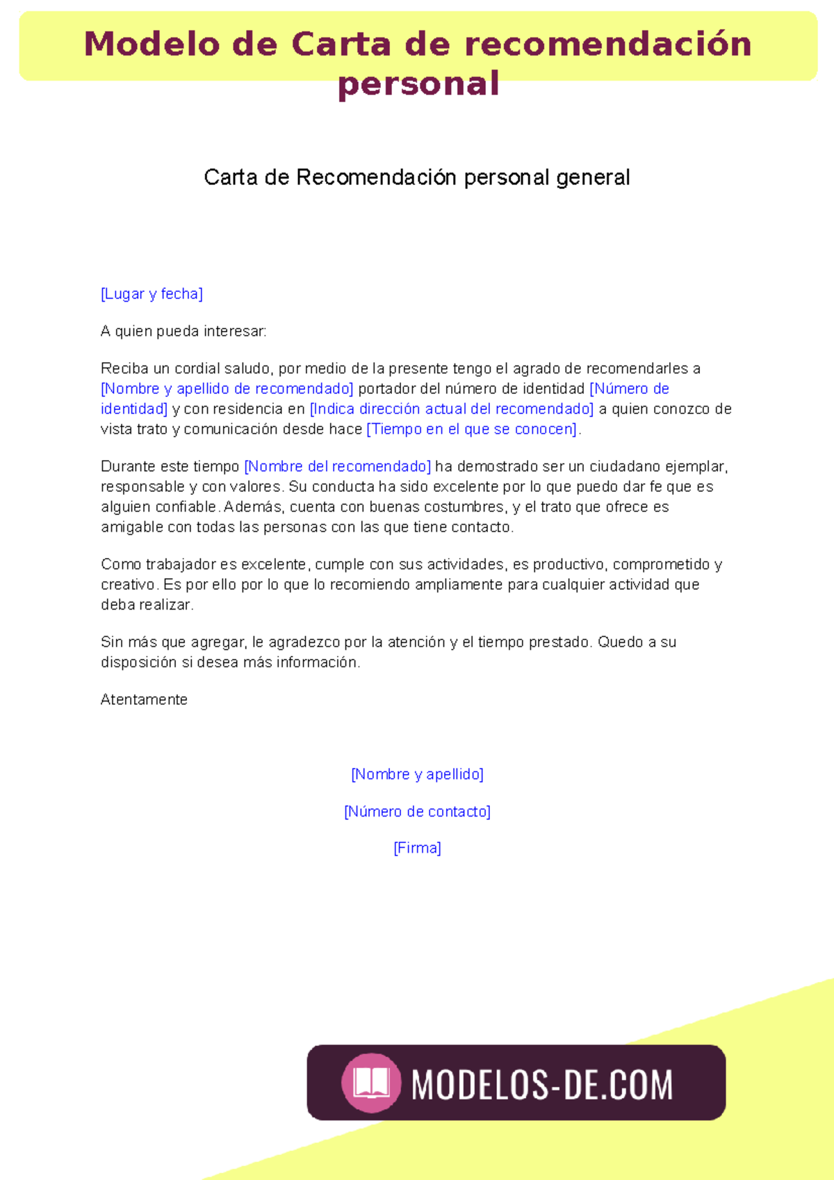 Escribir Carta De Recomendacion Personal Cómo Hacer Una Carta De