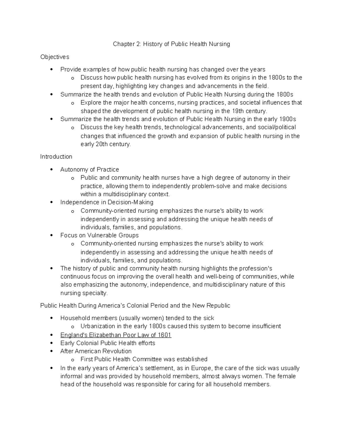 Chapter 2: Evolution of public health nursing from the 1800s to today ...