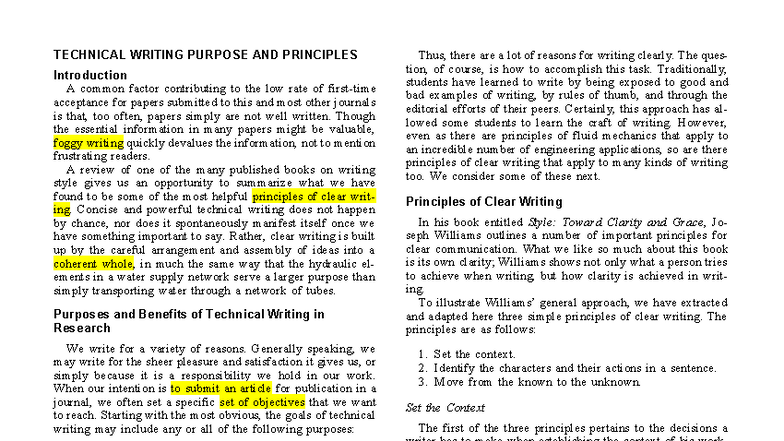 Technical Writing: Purposes & Principles Explained - Studocu