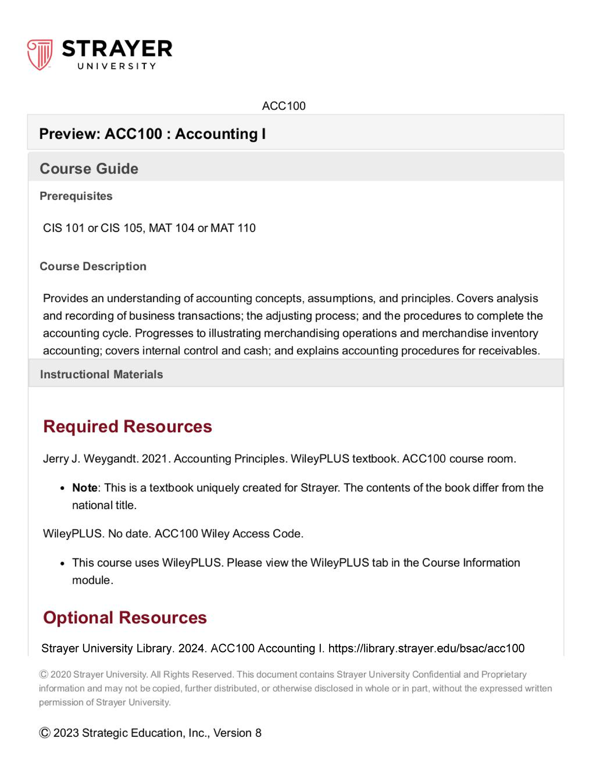 ACC100 Course Guide: Understanding Accounting Concepts & Practices ...