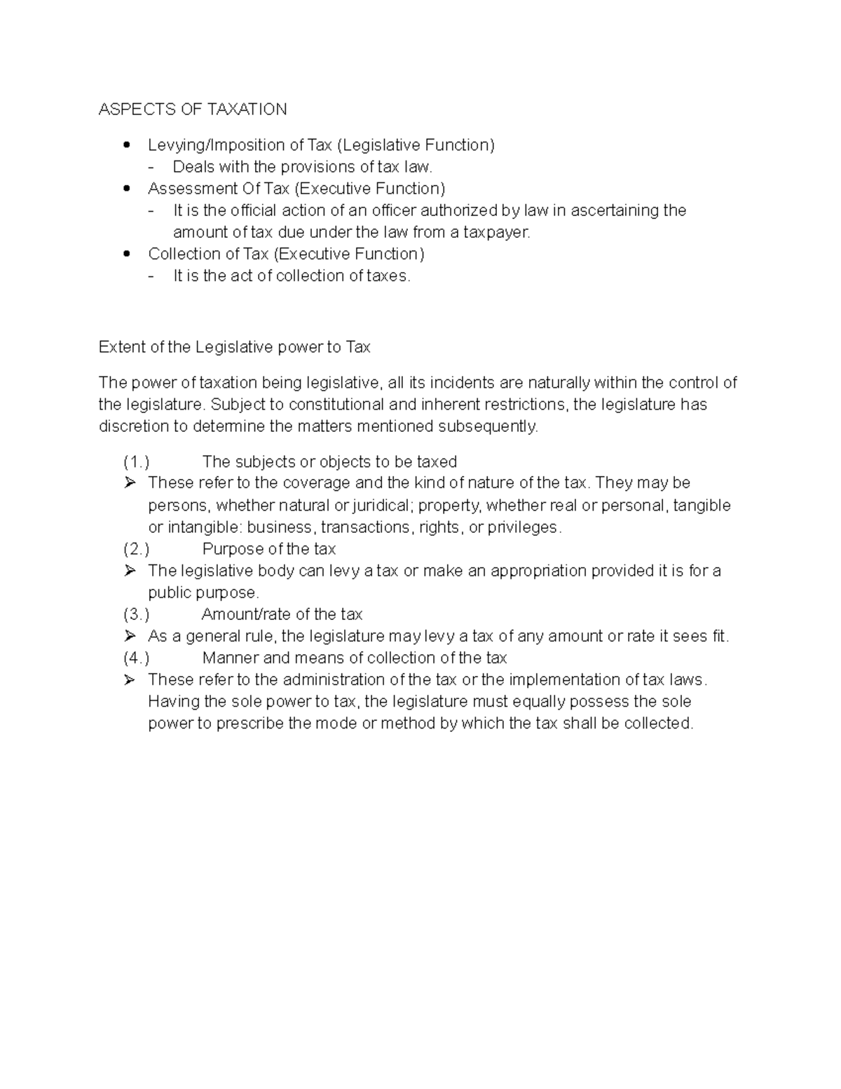 Presentation-IN-TAX - Sj jc - ASPECTS OF TAXATION Levying/Imposition of ...