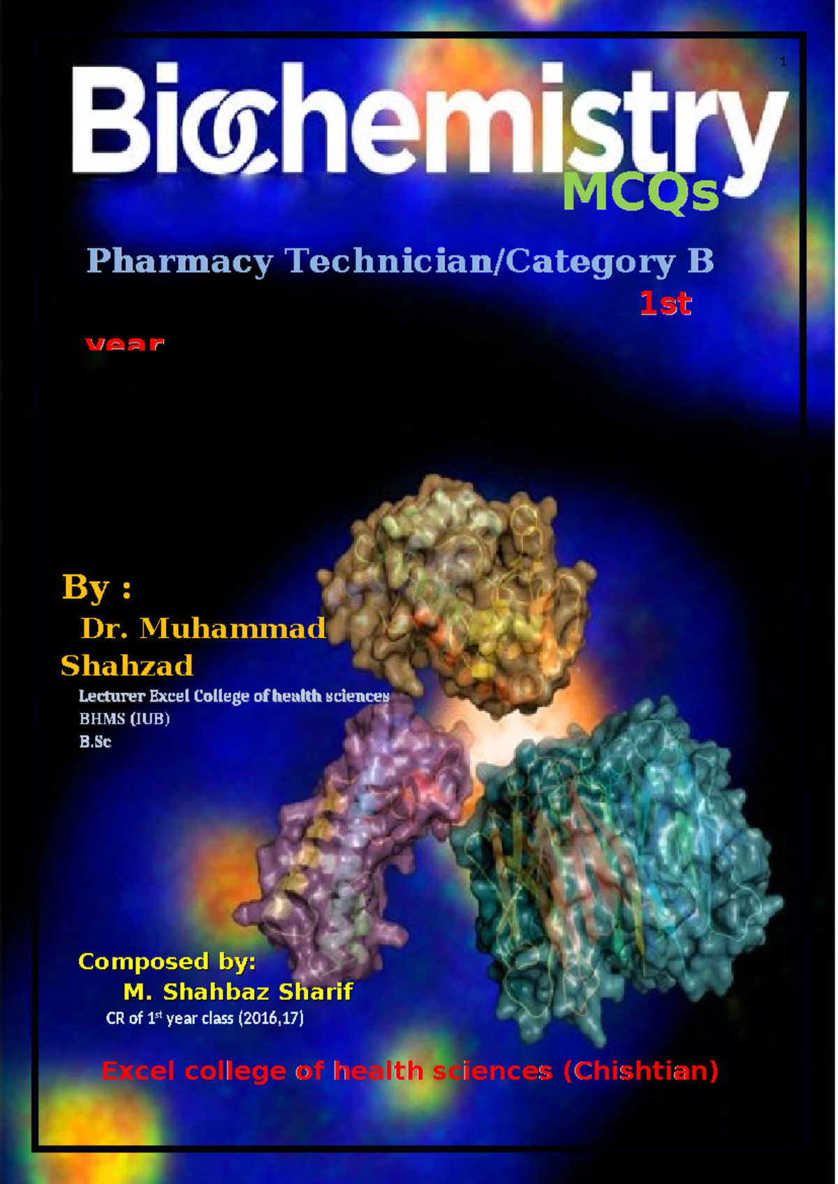 Biochemistry MCQs for Pharmacy B 1st Year - Final Exam Notes - Studocu
