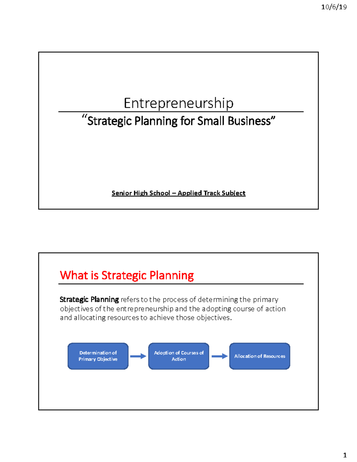 Entrep 6 - Strategic Planning: Key Concepts for Small Business Success ...
